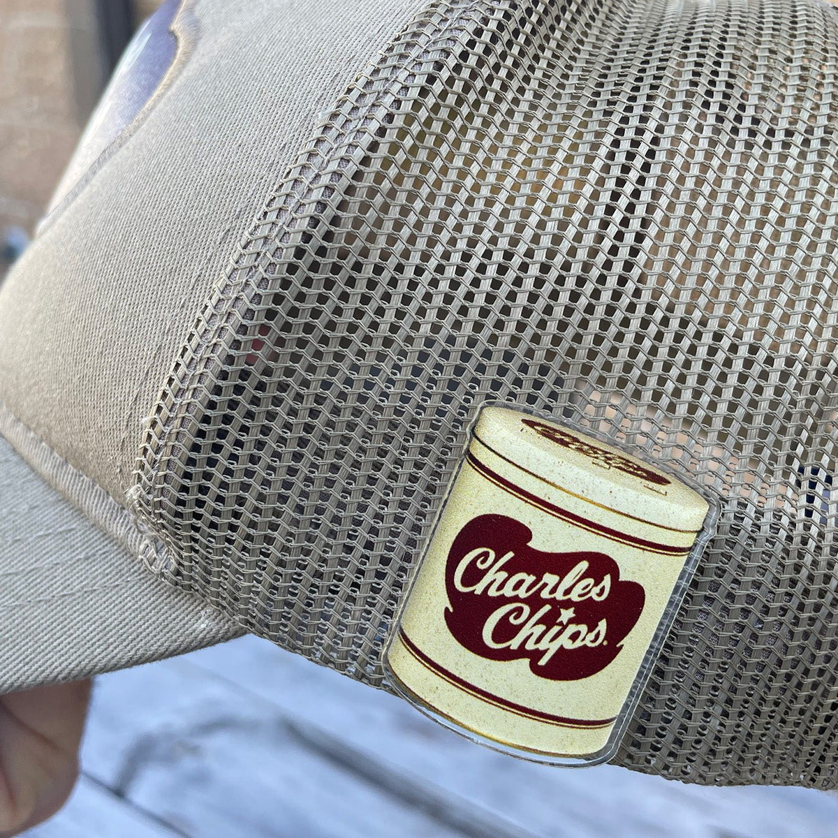 Charles Chips Acrylic Pin